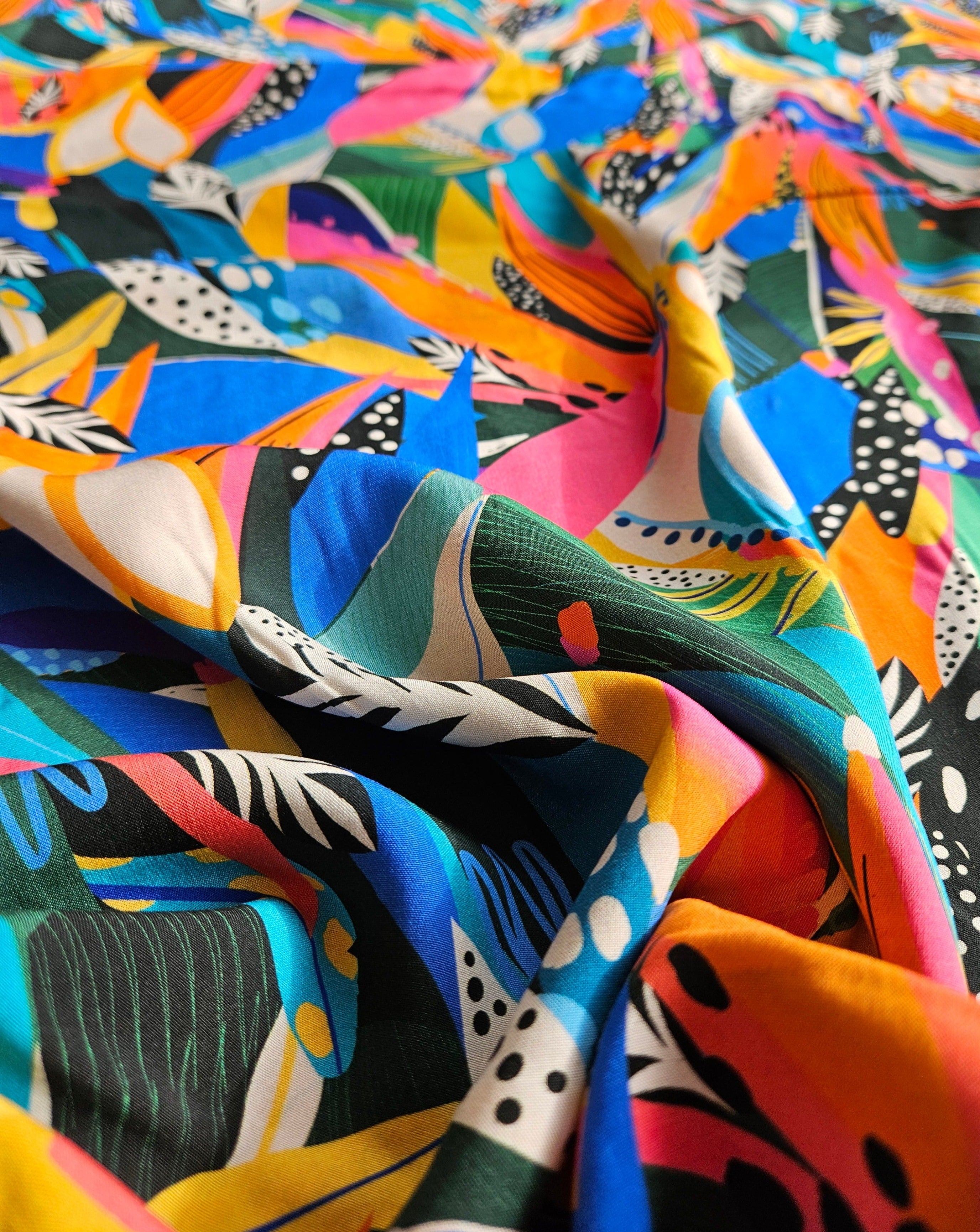 Multicoloured jungle- Viscose rayon – On A Sew CIC